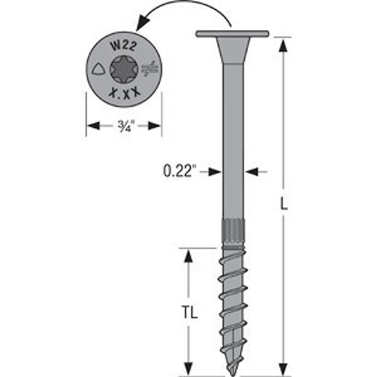 Simpson Strong-Tie SDW22300-R50 Strong-Drive SDW Truss-PLY Screw — .220 in. x 3 in. T40 6-Lobe E-Coat (50-Qty)