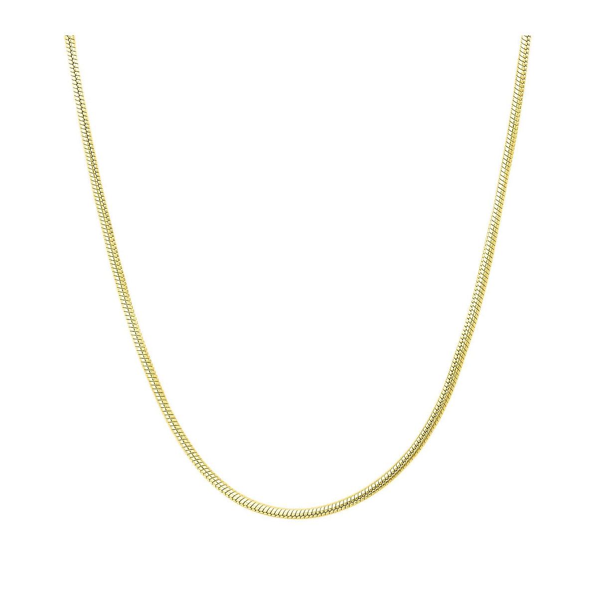Verona Jewelers 925 Sterling Silver necklace 1MM- 2.5MM Italian Solid Round Snake Chain Necklace-Sterling Silver Gold Chain for Pendants, Magic Flexible Snake Chain, Gold Over Sterling Silver Necklace