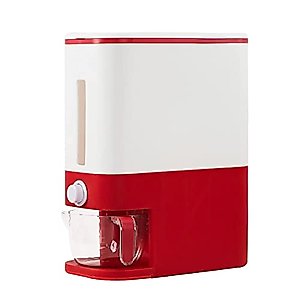 Rubtlamp 20 Lbs Rice Dispenser, Large Dry Food Container With Lid, Rice Storage Container With Measuring Cylinder, Cereal Dispenser Moisture Proof Household Food Dispenser Bucket, For Christmas