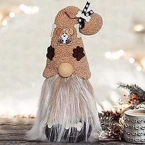 13.8" Dog Bones Gnomes Decorations for Home, Cute Gnome Plush Tiered Tray Decor, Handmade Gnome Faceless Doll Gnomes Decorations for Home Decor Mother's Day Father's Day Christmas Birthday Gift (A)