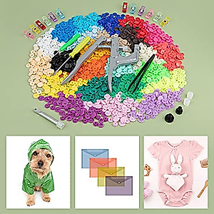 375PCS – Plastic Snap on Buttons, Snaps Button Kit, Snaps Fasteners and Tool Set, Snap Pliers for Clothing, Crafts, Fabric, Sewing and Crafting Supplies of 24 Colors
