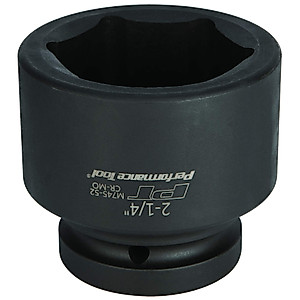 Performance Tool M745-52 1 In Drive 2-1/4 In Impact Socket for Heavy-Duty Automotive Repairs and Maintenance Jobs with High-Torque Output Capability