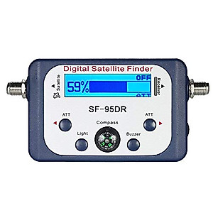 AGPtek Digital Satellite Signal Finder Meter for Dish Network Directv FTA with Compass and Audio Tone - Blue