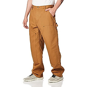 Carhartt Men's Loose Fit Washed Duck Double-Front Utility Work Pant, Brown, 44W x 30L