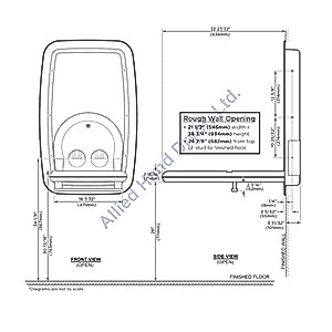 Koala Kare® KB311-SSRE - Recessed Vertical Stainless Steel Baby Changing Station (New for 2021)