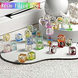 White Cat Gaming Dice Set D&D, DNDND 7PCS Resin DND Dice with Velvet Bag for Dungeons and Dragons Role Playing Games and Tabletop Games（White Cat