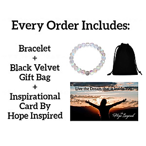 Hope Inspired Mystic Mermaid Glass Friendship Bracelet with 8 mm Frosted White Glowing Moonstone Beads