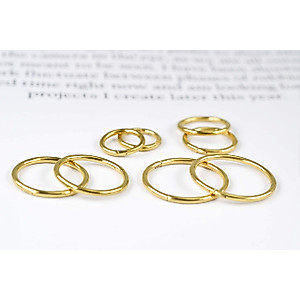 4Pairs 18G Surgical Steel Hinged Clicker Segment Nose Rings Hoop Helix Cartilage Daith Tragus Sleeper Earrings Body Piercing for Women Men (18G - Gold - (6mm-12mm) - 4Pairs)