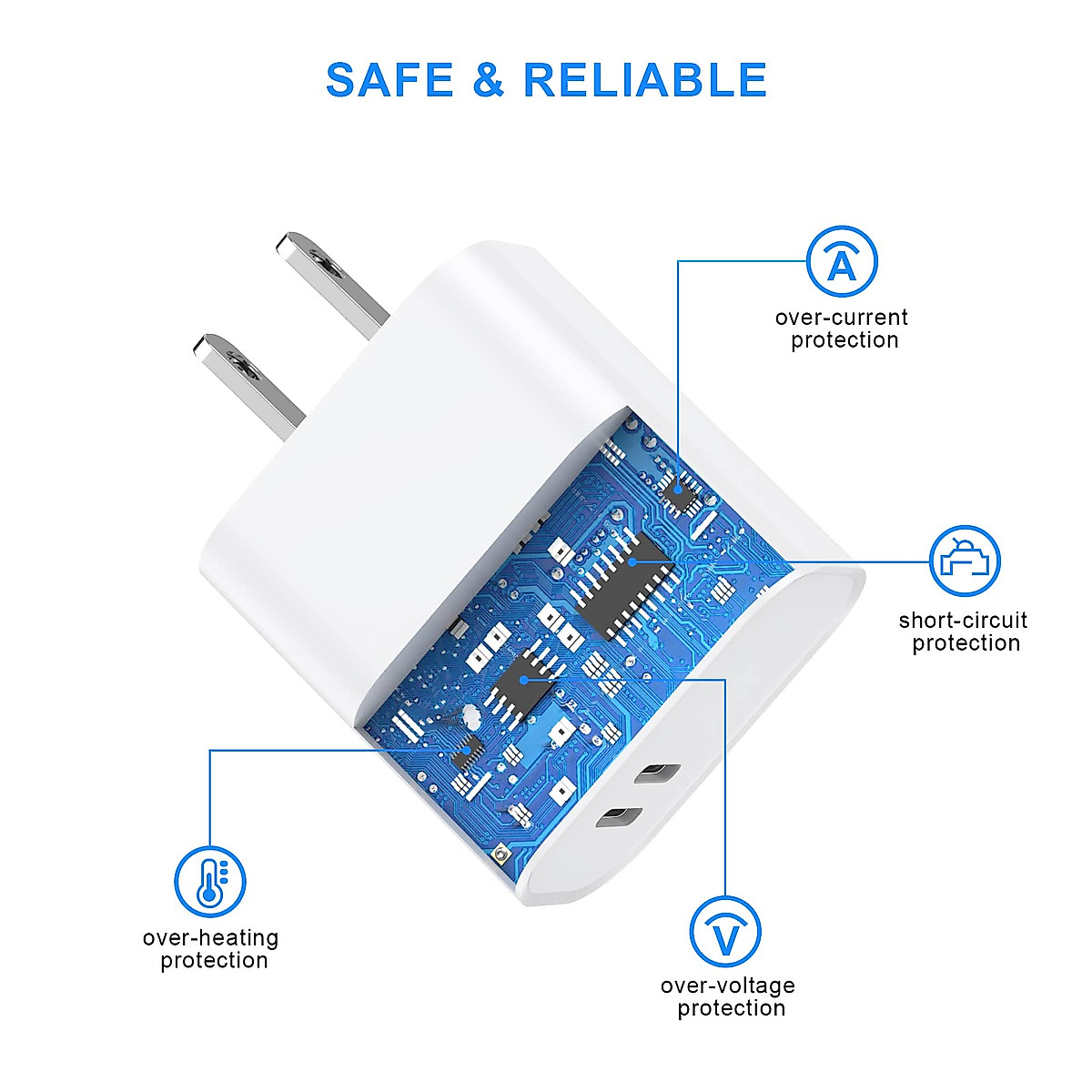 iPhone Fast Charger, [Apple MFi Certified] 2 Pack 20W 40W Dual USB C Wall Charger Block with 10 FT Long Type C to Lightning Fast Charging Data Sync Cable for iPhone 14 13 12 11 Pro Max XS XR X 8 iPad