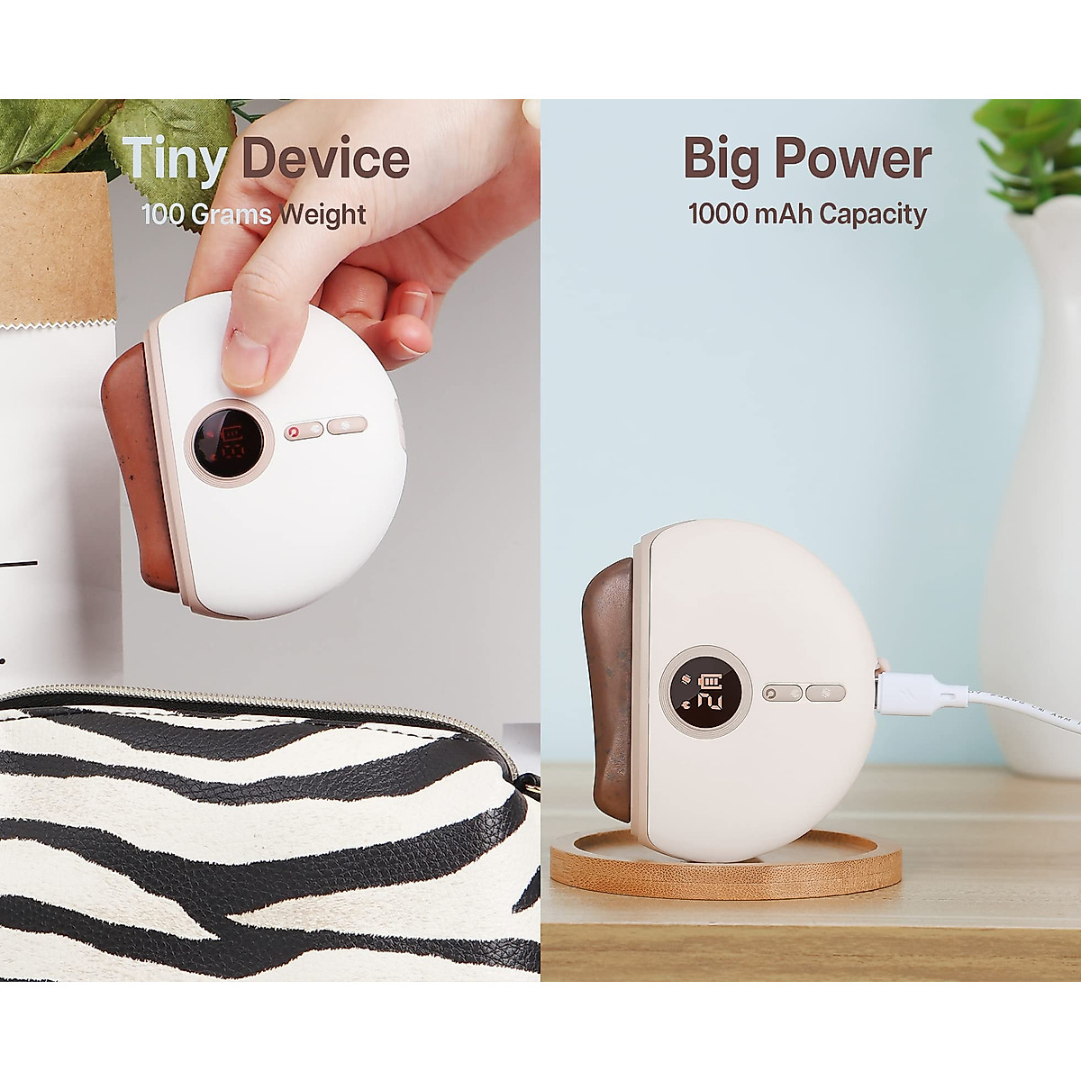 VRAIKO LUX1 Gua Sha Facial Tools, Face Sculpting Tool, Electric Face Massager with 3-Level Heat & Vibration & 1000mAh Battery, Anti-Aging, Neck & Face Lift, Wrinkle and Puffiness Reduction