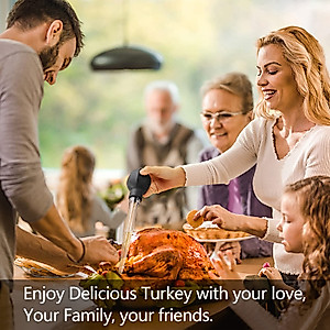 SCHVUBENR Large Turkey Baster with Cleaning Brush - Premium Baster Tool for Cooking - Easy to Use and Clean - Powerful Bulb Baster Syringe - Dishwasher Safe - Flavor Meat Poultry, Beef, Chicken(Black)