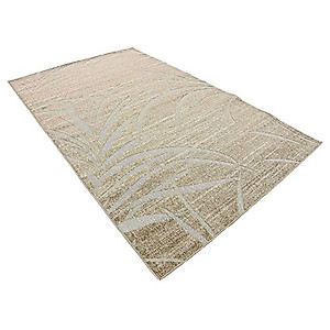 Unique Loom Outdoor Botanical Collection Area Rug - Orlando (5' 1" x 8' Rectangle, Beige/ Cream)