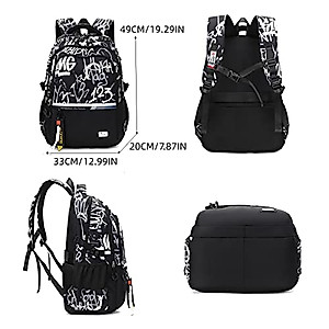 MITOWERMI Boys Backpack for Kids Letters School Bags for Elementary Primary Student Bookbags Middle Backpacks Teen Casual Travel Back Pack