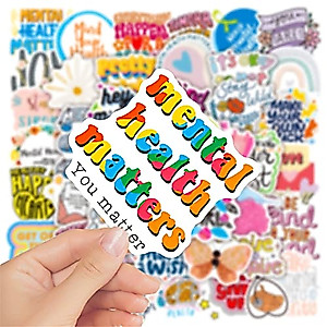 50PCS Mental Health Stickers, Kids’Stickers,Water Bottle Stickers,Laptop Stickers, Skateboard Stickers,Luggage Stickers,case Stickers,Waterproof Stickers,Gift Stickers,DIY Stickers for Kids,Teens