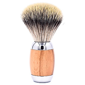 Taconic Shave's Synthetic Silvertip Luxury Shaving Brush – Deluxe Beechwood and Chrome Handle - Shaving Stand Included