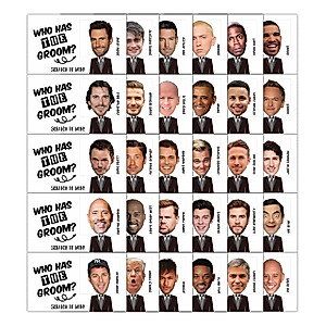 Bridal Shower Games - Who Has The Groom Scratch Off Cards - Cute Scratch Off Cards & Stickers - Bachelorette Party Game - Girls Night Out Activity - Bride Shower Supplies Decorations - 36 Pcs(D01)