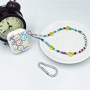 KOUJAON Airpods Case Cover Clear AirPod Case Soft TPU Protective Cover for AirPods 2 & 1 Charging Case with Bracelet Lanyard Wrist Strap (Smiley Face)