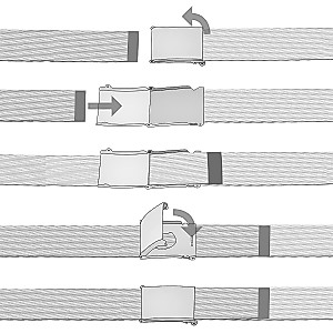 Canvas Web Belt Fully Adjustable Cut to Fit Golf Belt Flip Top Black Buckle - Black