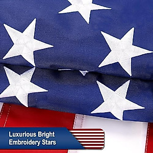 Oakville Furniture OF-72AF04 Outdoor American US Flag with Embroidered Stars, Sewn Stripes & Brass Grommets, 6X10 FT, Blue