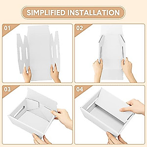 22 Pcs Small Gift Baskets Bulk 8 x 6 x 3 Inch Baskets for Gifts Empty Sturdy Wedding Gift Basket with Handles Storage Cardboard Tray for Christmas (White)