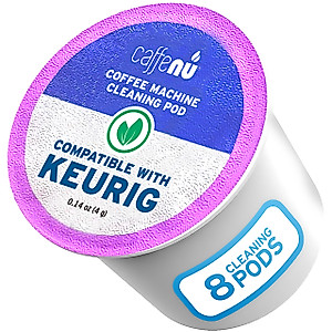 8-Pack of Keurig Cleaning Pods For Keurig 1.0 & 2.0 Machines - K Cup Cleaner Pods Removes Stale Coffee Residue & Stains - Keurig Cleaner Pods Eco Friendly