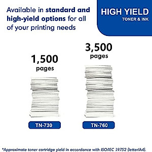 BIGSPCE Standard Yield Toner Cartridge, TN730 , Replacement for Brother TN-730 Black Toner, Page Yield Up to 1,500 Pages,1 Pack
