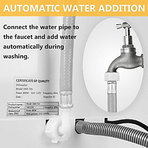 LemoHome Portable Countertop Dishwasher,4 Washing Programs, Air-Dry Function and LED Light for Small Apartments, Dorms and RVs (White)