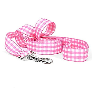 Yellow Dog Design Gingham Pink Dog Leash 1" Wide and 5' (60") Long, Large
