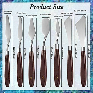 7 Pieces Painting Knife Set Spatula Palette Knife Stainless Steel Painting Mixing Scraper Oil Painting Accessories with Wood Handle for Art and Paint Color Mixing Acrylic Mixing Supplies