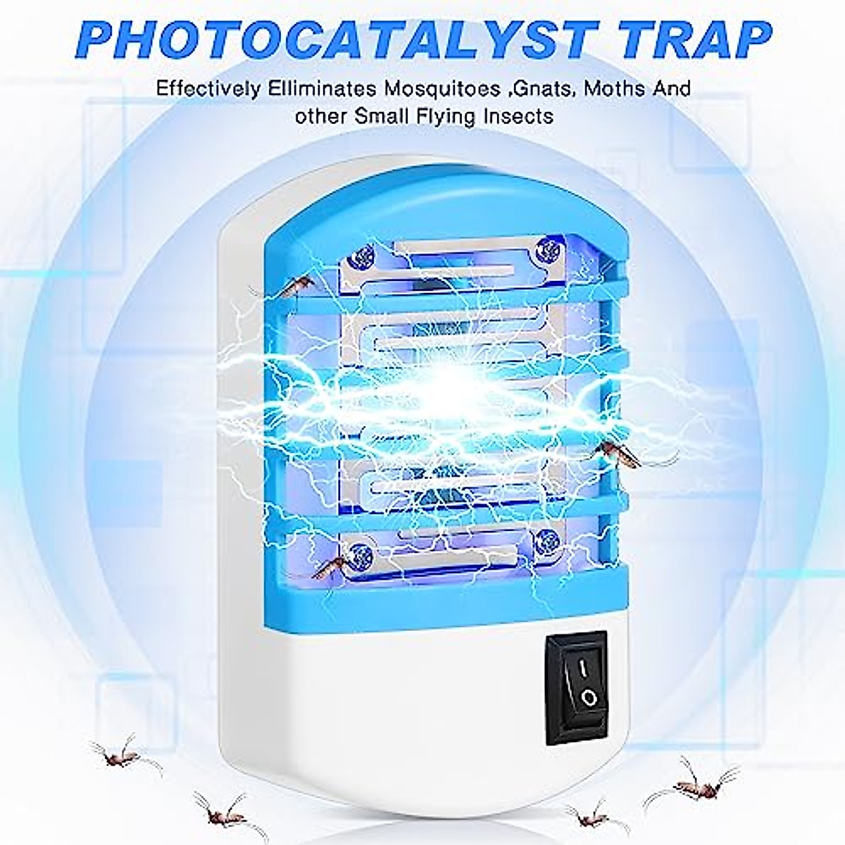 Qualirey Bug Zapper Indoor Plug in Mosquito Killer Trap Indoor Insect Trap Electric Mosquito Trap Fly Zapper Electronic Mosquito Killer with LED Light for Home Kitchen Bedroom Baby Room Office (2 Pcs)