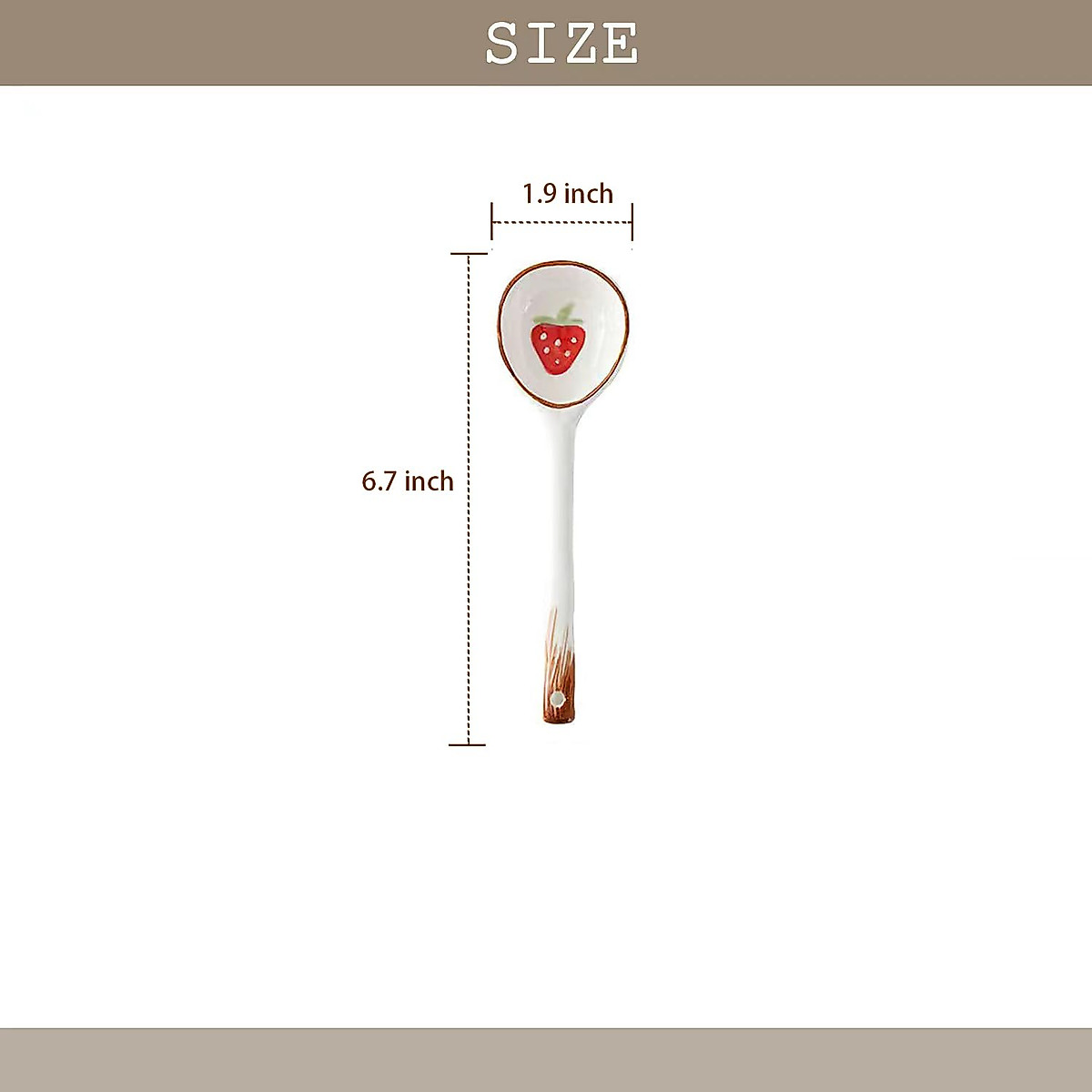 FYUEROPA Ceramic Soup Spoons Set Asian Spoons Chinese Japanese Tablespoon for Ramen Pho Wonton Dumplings Miso - Set of 6