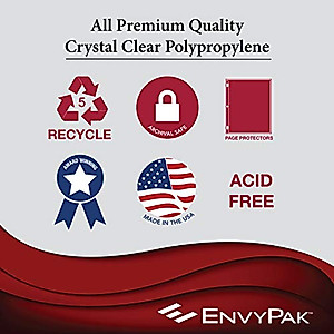 EnvyPak Platinum Series 4 Pocket Trading Card Page for Mini Binders - Pack of 20 Pages