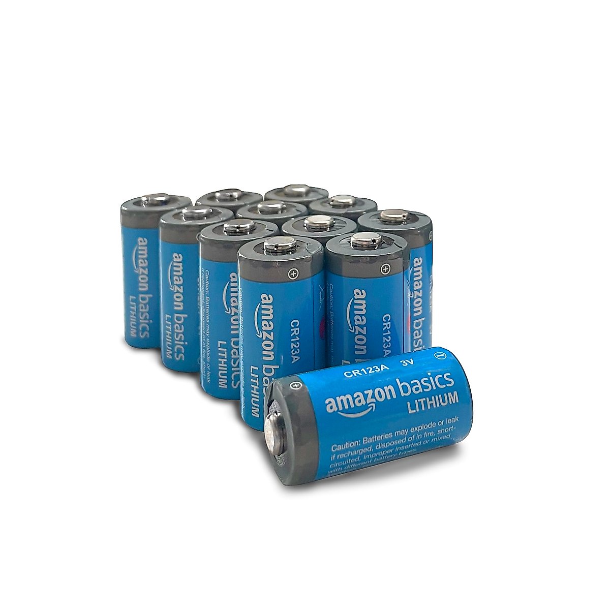 Amazon Basics 12-Pack Non-Rechargeable CR123A Lithium Batteries, 3 Volt, Up to 10-Year Shelf Life