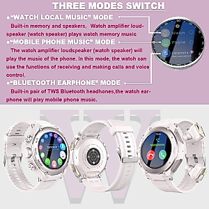 Desong Smart Watch with Earbuds, 3 in 1 Round Fitness Tracker,1.28inch Smartwatch for Men,Answer/Make Call,Recording,Sleep Monitor,Sports Smart Watch Long Time Standby