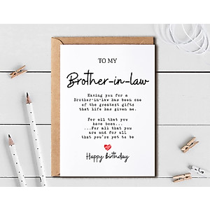 To My Brother-In-Law - Brother-In-Law Birthday Card - Brother-In-Law Is The Greatest Gifts In My Life - Birthday Card For Brother-In-Law - Gift For Brother-In-Law Card