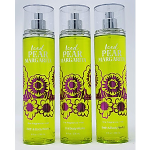 Lot of 3 Bath & Body Works Ice Pear Margarita Fine Fragrance Mist 8 oz (Iced Pear Margarita)