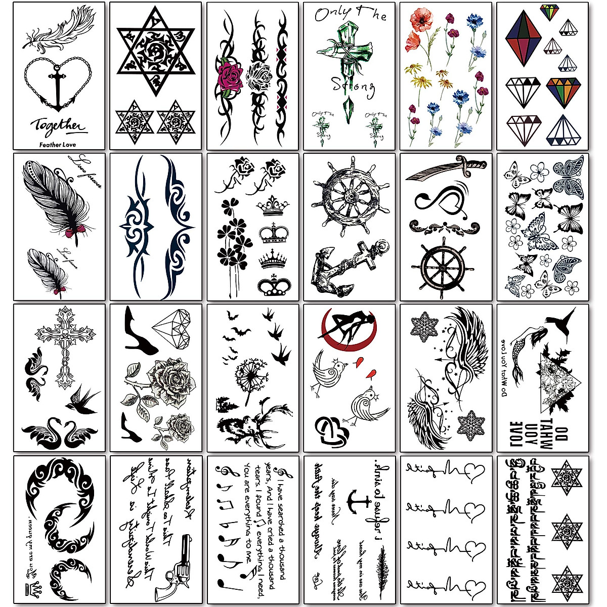 Yazhiji 32 Pieces/Lot Rich Tattoo Patterns Totem Flower Rose temporary tattoo stickers for women men boys girls sexy body art big arm tower drawing sunflower