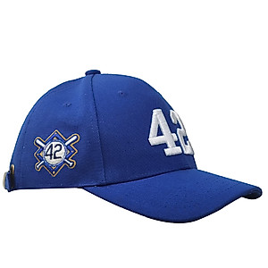 HRERTY 42 Robinson Baseball Day 50th Patch Dad Snaback Sport Outdoors Cap, Blue, 7-7 5/8