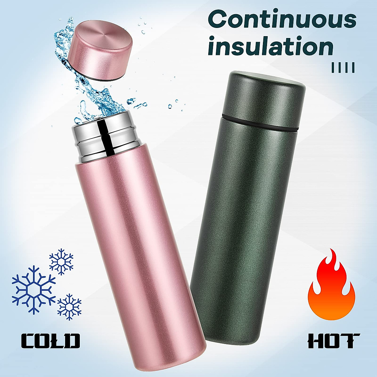 Irenare 5oz Mini Water Bottle Mini Insulated Stainless Steel Bottle Purse Water Bottle Cute Leak Proof Water Flask Keeps Drink Cold and Hot for Purse Kids Women Lunch Bag