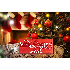 Christmas Stencils for Painting on Wood Reusable, 36 pcs, Large Christmas Stencils Kit: Believe, Let it Snow, Joy, Merry Christmas, plus 14 Snowflakes in more sizes & 10 Shapes for Unique Winter Signs