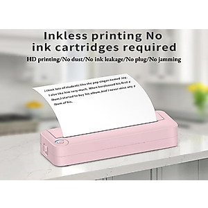 A4 Mobile Thermal Printer, Portable Rechargeable Tattoo Thermal Printer, Travel Bluetooth Inkless Printer for Office Home School