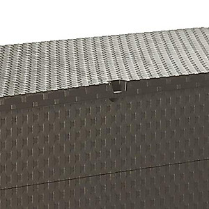 Wuyue and buding Outdoor Storage Container, Storage Deck Box 111 Gal for Patio, Garden, Backyard Brown/Anthracite