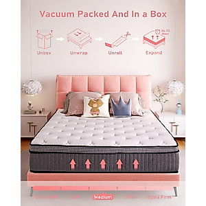 LegacyAmerhome Full Size Mattress, 10in Hybrid Full Mattresses in a Box with Cool Gel Memory Foam, Pocket Springs for Motion Isolation, Medium Firm Matress, CertiPUR-US, 100-Night Trial, 54"x75"x10"