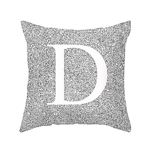 TUNKENCE Decorative Throw Pillow Covers Initial Throw Pillows 18x18 Home Decor Letter Cushion English Alphabet Pillowcases for Sofa Couch Bed,Decorative Soft Cushion Cases, 18x18Inch Clearance