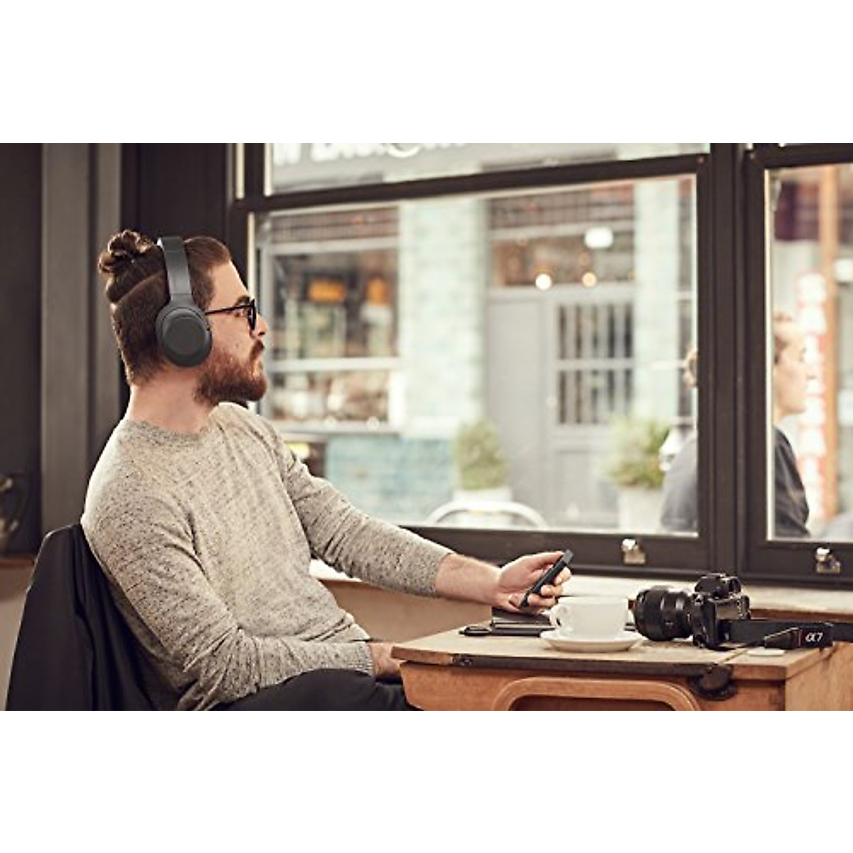 Sony - H900N Hi-Res Noise Cancelling Wireless Headphone Grayish Black (WHH900N/B)