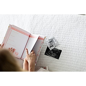 Lil Peach First 5 Years Baby Memory Book, Baby Girl Keepsake Book, Milestone and Photo Journal, Pink & Peach Confetti Polka Dots