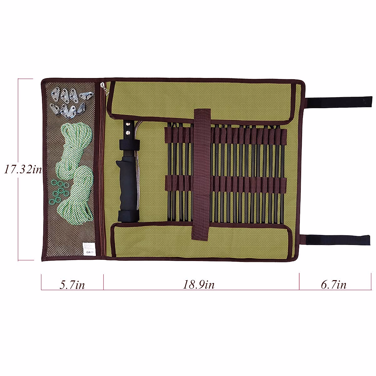 Beefoor Tent Stake Storage Bag, Heavy Duty Oxford Polyester Case for Tent Pegs and Camping Hammer, Pretty Handy to Store All Your Camp Stuff in