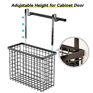 BESTTOOL Kitchen Organization, Kitchen Cabinet Door Organizers and Storage Holder with Towel Bars, Cabinet Door Storage for Cutting Board, Foil, Plastic Wrap, Baking Sheet, Cookie Sheet