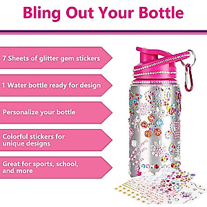 Decorate Your Own Water Bottle for Girls Kids Teen Girl Gift, Fun DIY Arts and Crafts Children, Birthday Gifts Grils Cute School Bottles Christmas Gifts, Pink