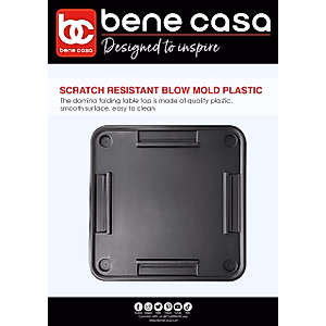 Bene Casa Black Domino Table, Premium Domino and Game Table/Professional-Grade Gaming Table, 38”x38” Table. Mesa de Domino Professional, Color Negro.